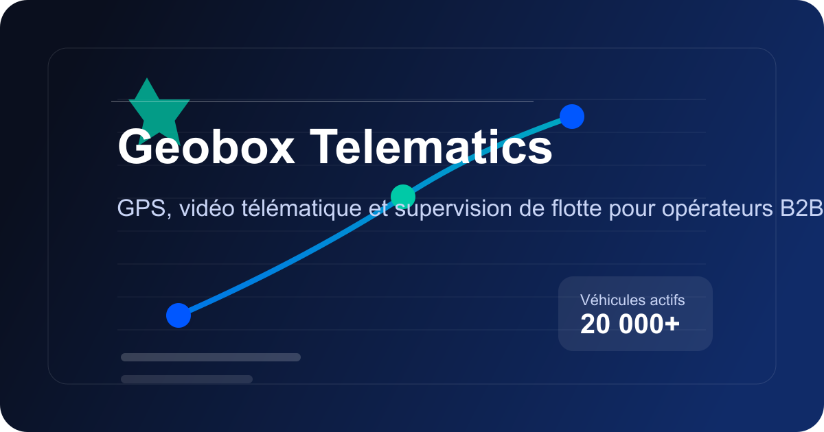 Logiciel de gestion de flotte GPS et vidéo télématique | Geobox